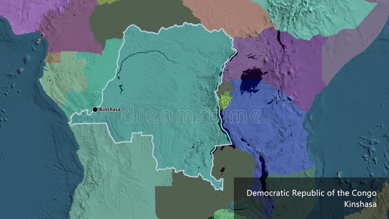 Shape of Democratic Republic of the Congo. Outlined. Administrat Stock ...