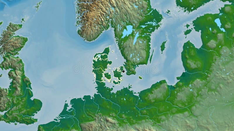 Shape of Denmark with Regional Borders. Physical. Stock Illustration ...