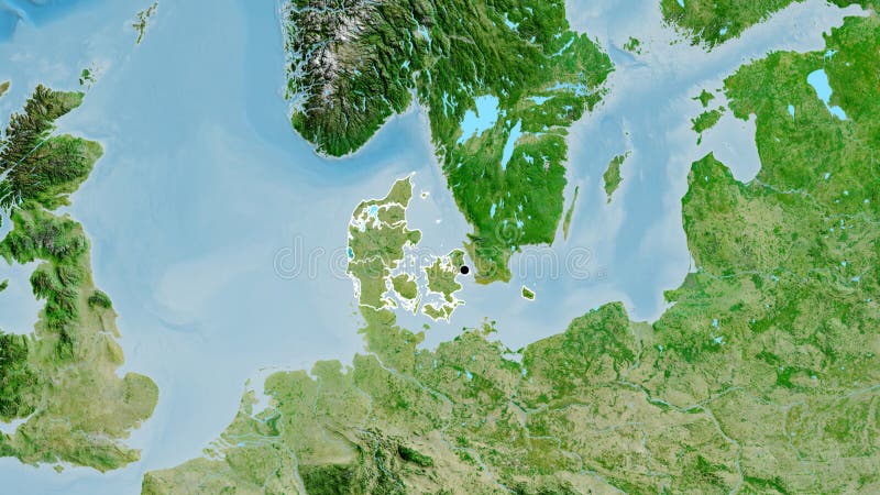 Shape of Denmark with Regional Borders. Satellite. Stock Illustration ...