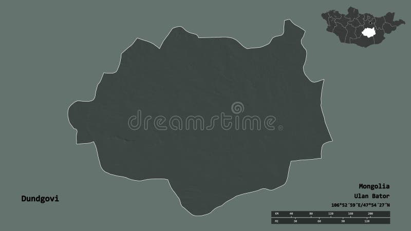 Dundgovi, Province of Mongolia, Zoomed. Administrative Stock ...