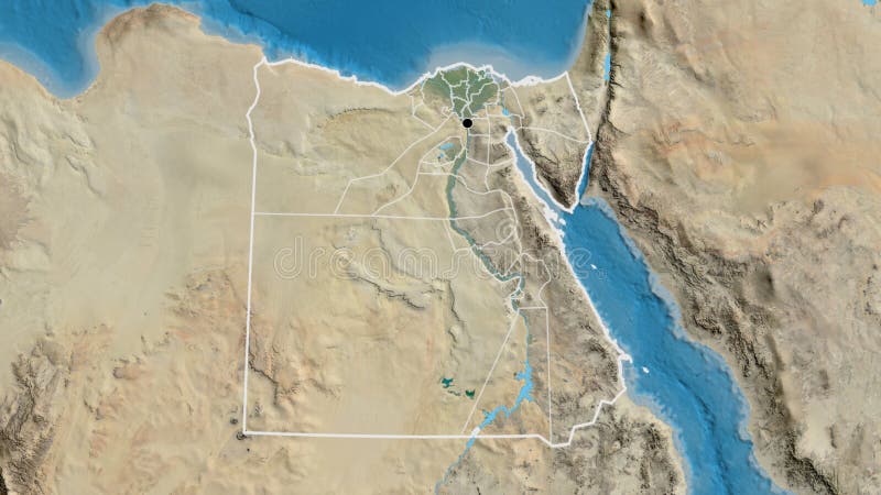 Shape of Egypt with Regional Borders. Satellite. Stock Illustration ...