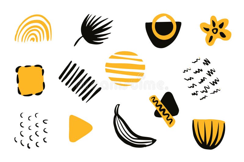 Shape Elements in Trendy Style. Vector Design Elements. Abstract Dots ...