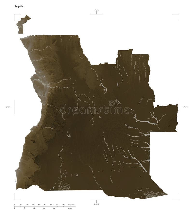 Angola Shape on White. Sepia Stock Illustration - Illustration of white ...