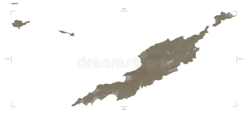 Anguilla Shape on White. Sepia Stock Illustration - Illustration of ...