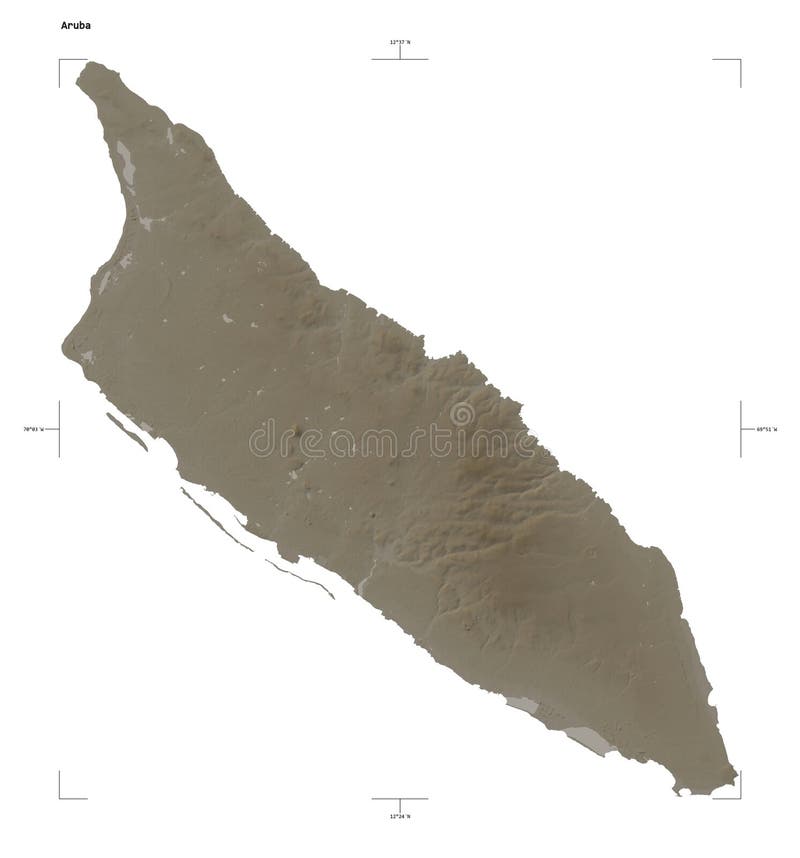 Aruba Shape on White. Sepia Stock Illustration - Illustration of border ...