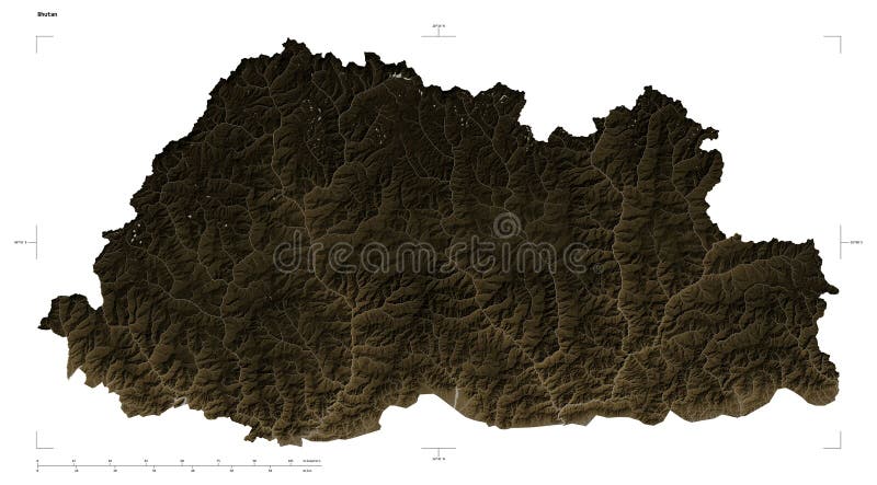 Bhutan Shape on White. Sepia Stock Illustration - Illustration of sepia ...