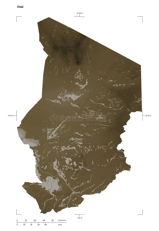 Chad shape on white. Sepia stock illustration. Illustration of border ...