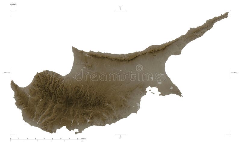 Cyprus Shape on White. Sepia Stock Illustration - Illustration of earth ...