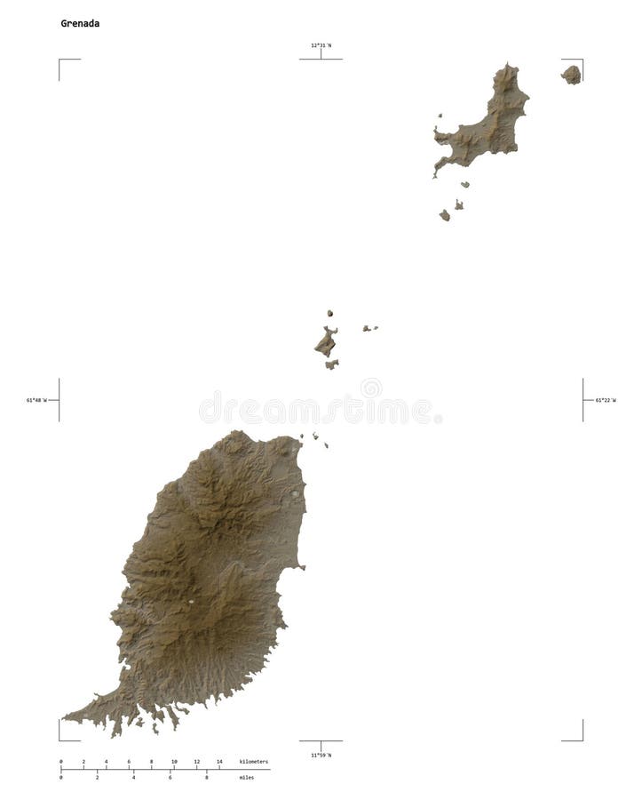 Grenada Shape on White. Sepia Stock Illustration - Illustration of ...