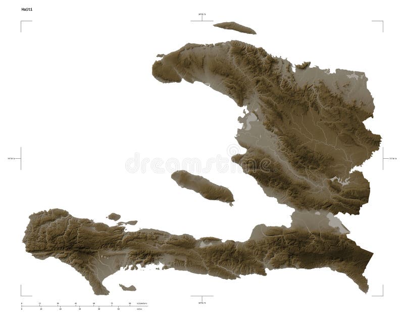 Haiti Shape on Black. Topo Humanitarian Stock Illustration ...