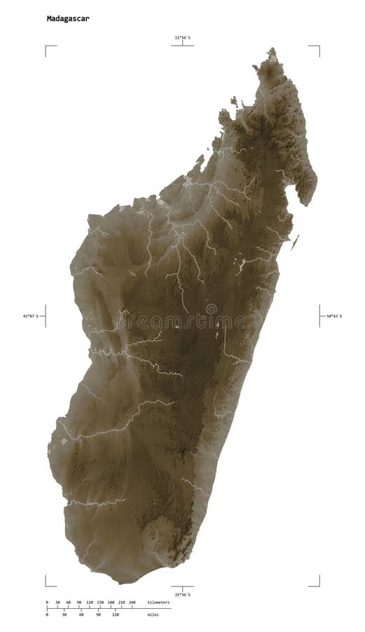 Madagascar Shape on White. High-res Satellite Stock Illustration ...