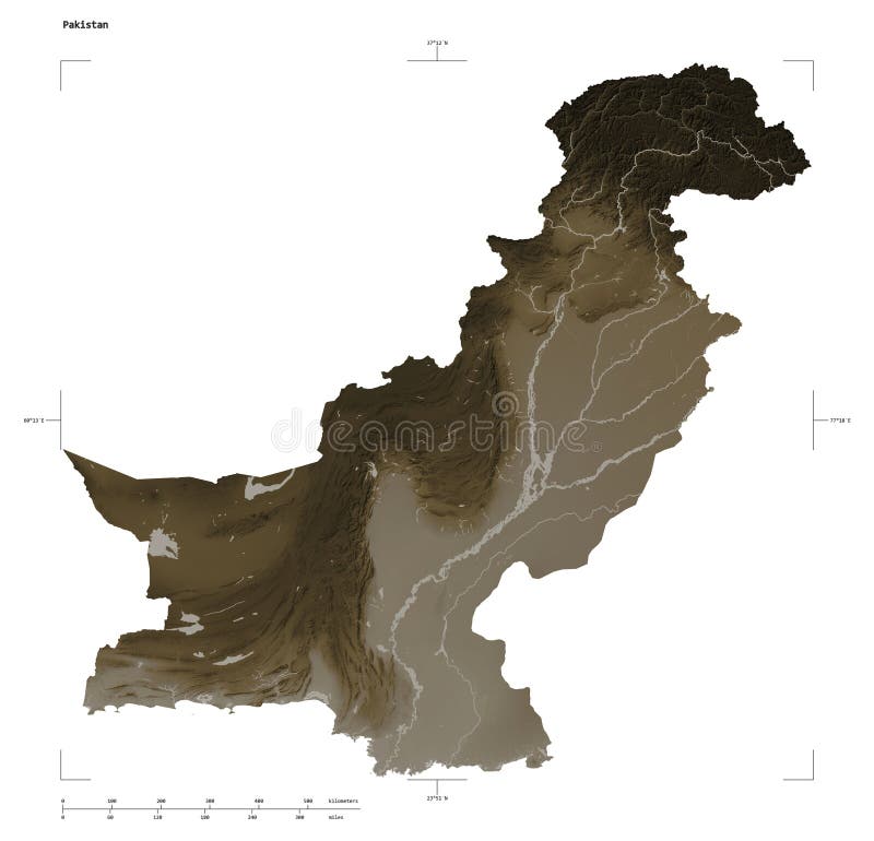 Pakistan Shape on White. Sepia Stock Illustration - Illustration of ...