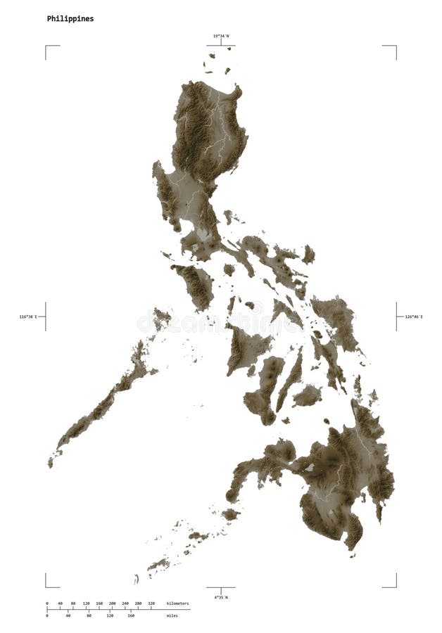 Philippines Shape on White. Sepia Stock Illustration - Illustration of ...