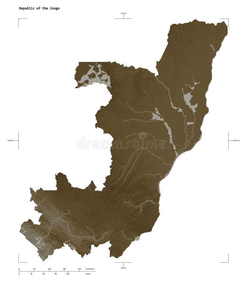 Republic of the Congo Shape on White. Sepia Stock Illustration ...