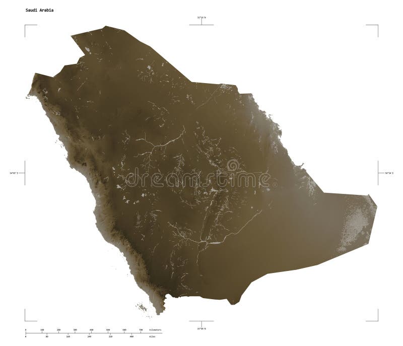 Saudi Arabia Shape on White. Sepia Stock Illustration - Illustration of ...