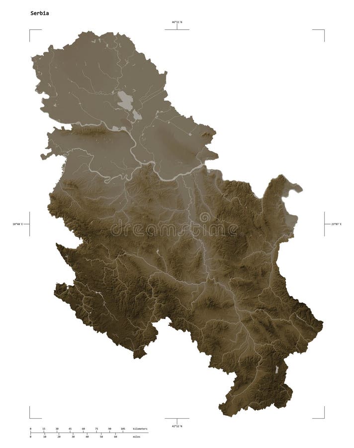 Serbia Shape on White. Sepia Stock Illustration - Illustration of ...