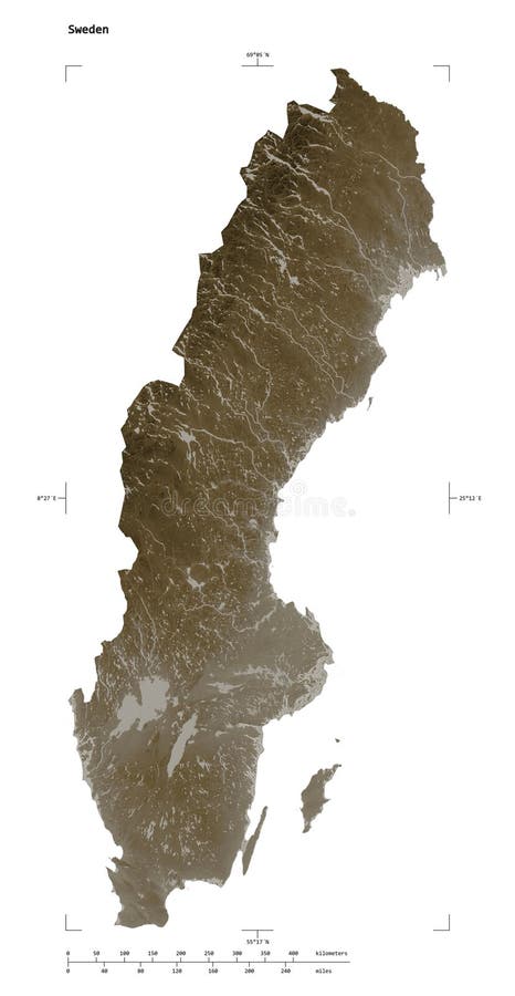 Sweden Shape on White. Sepia Stock Illustration - Illustration of earth ...