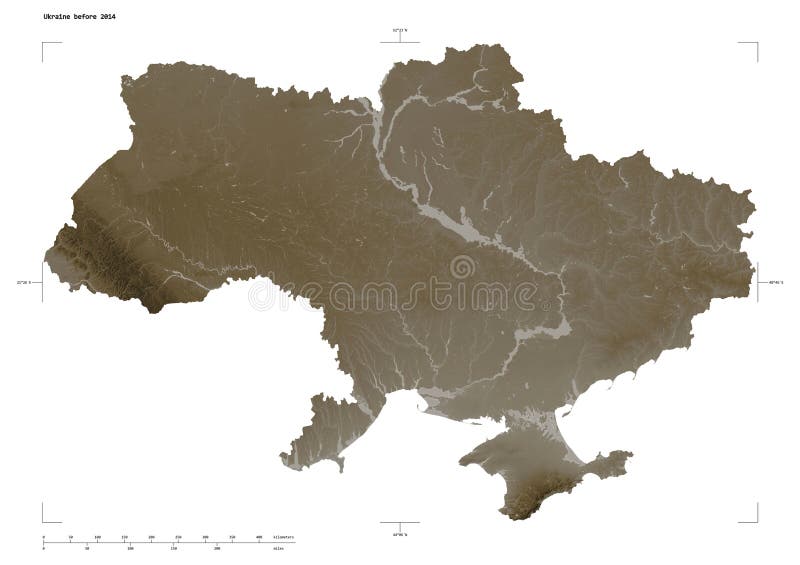 Ukraine before 2014 Shape on White. Sepia Stock Illustration ...