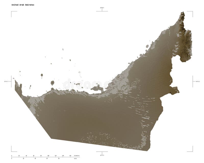 United Arab Emirates Shape on White. Sepia Stock Illustration ...