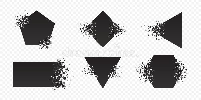 Shape Explosion Broken and Shattered Flat Style Design Vector ...