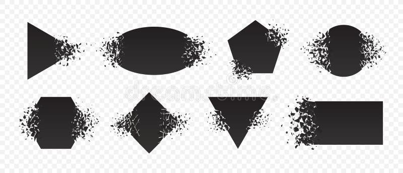 Shape Explosion Broken and Shattered Flat Style Design Vector ...