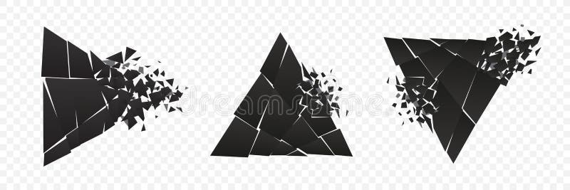 Shape Explosion Broken and Shattered Flat Style Design Vector ...