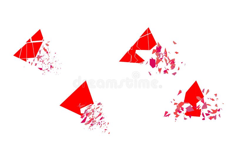 Shape Explosion Broken and Shattered Flat Style Design Vector ...