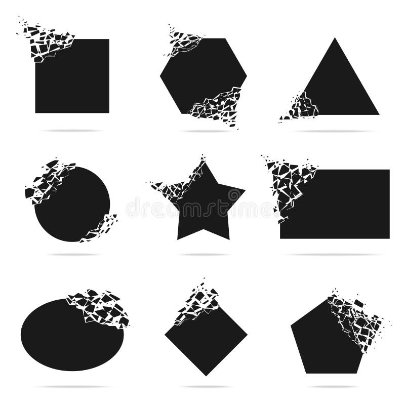 Shape Explosion Broken and Shattered Flat Style Design Vector ...