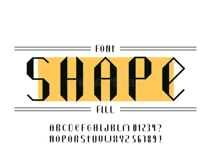 Shape Fill Font. Vector Alphabet Stock Vector - Illustration of ...