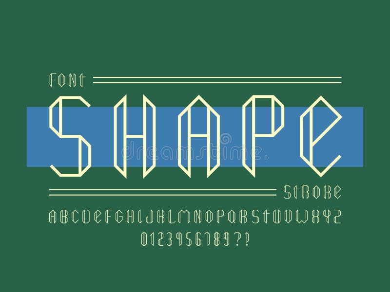 Shape Font. Vector Alphabet Stock Vector - Illustration of straight ...
