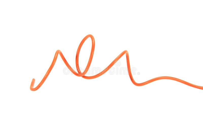 Shape or Force Orange Wire Cable of Usb and Adapter into a Curve or ...