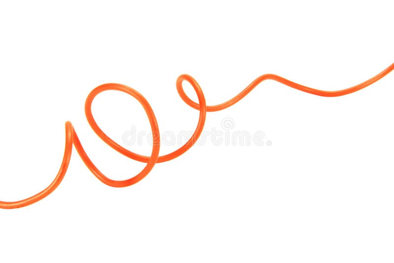 Shape or Force Orange Wire Cable of Usb and Adapter into a Curve or ...