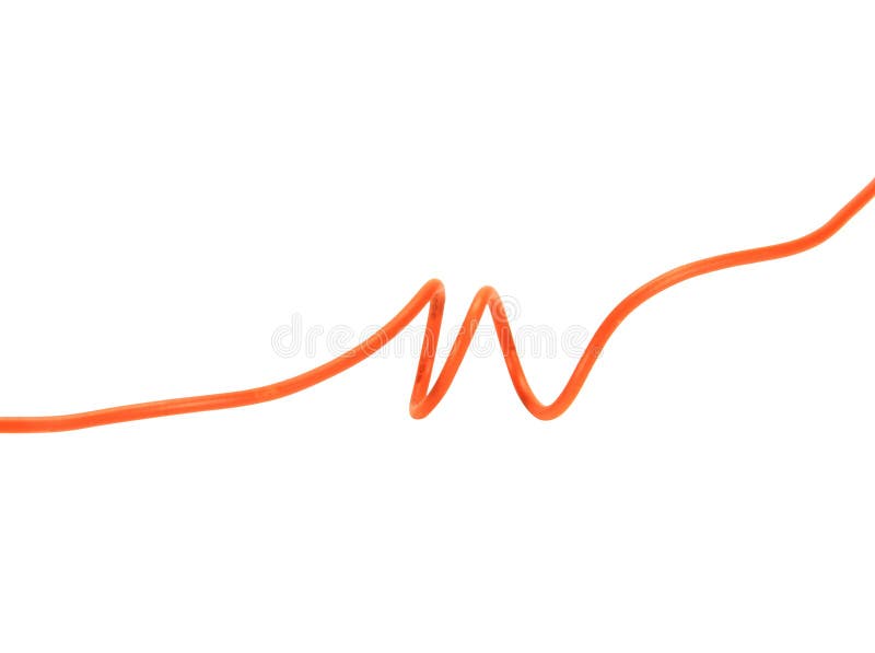 Shape or Force Orange Wire Cable of Usb and Adapter into a Curve or ...