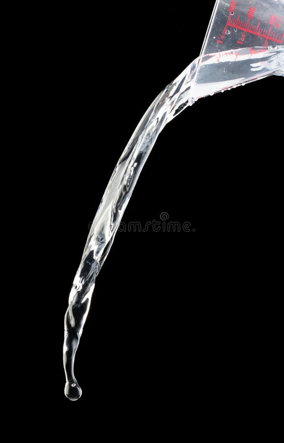 Shape Form Throw of Water Splashes into Line Water in Air and Stop ...