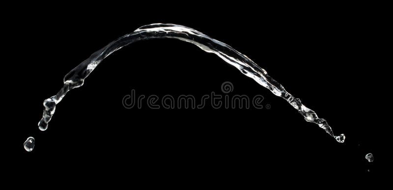 Shape Form Throw of Water Splashes into Line Water in Air and Stop ...