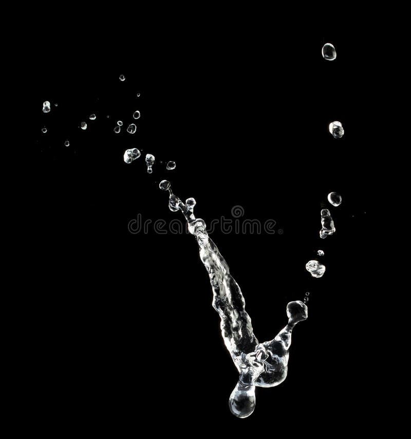 Shape Form Throw of Water Splashes into Line Water in Air and Stop ...