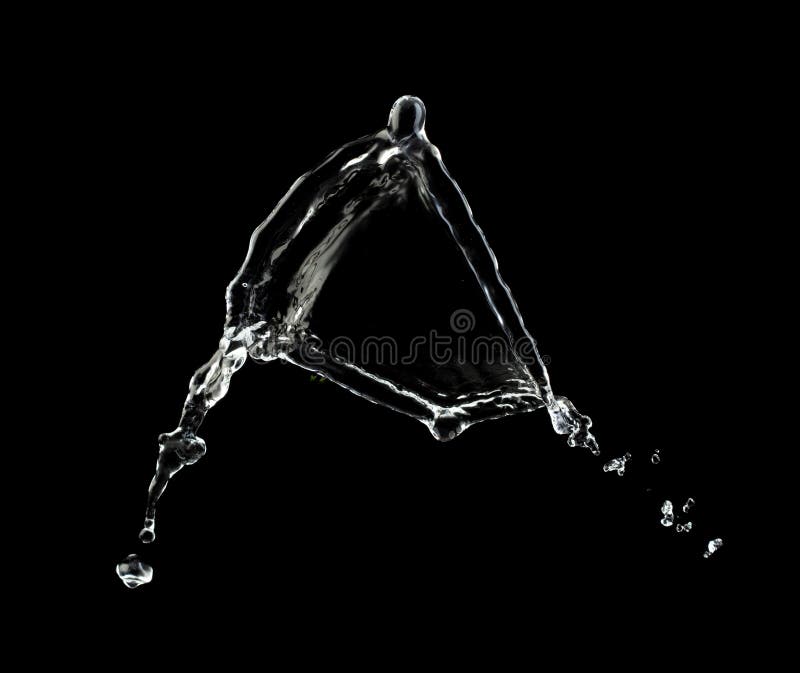 Shape Form Throw of Water Splashes into Line Water in Air and Stop ...