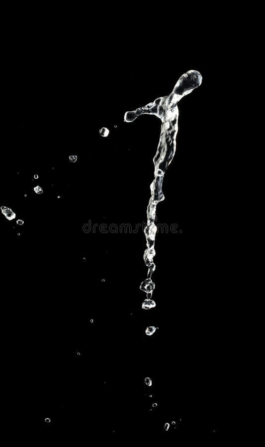 Shape Form Throw of Water Splashes into Line Water in Air and Stop ...