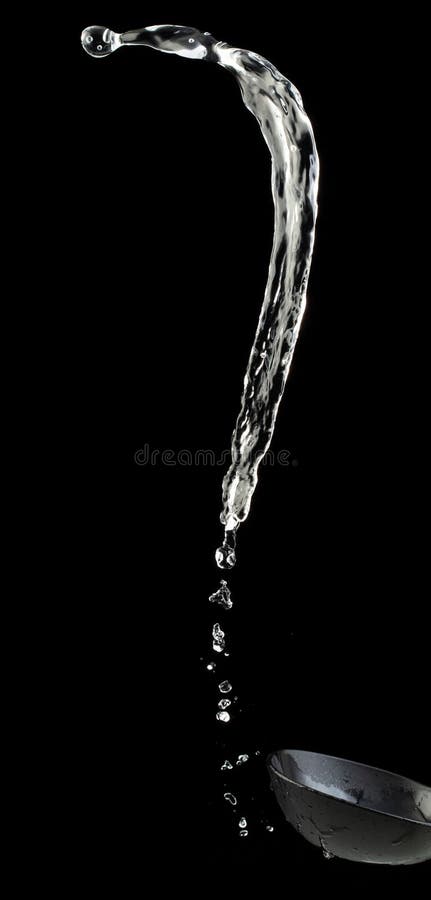 Shape Form Throw of Water Splashes into Line Water in Air and Stop ...