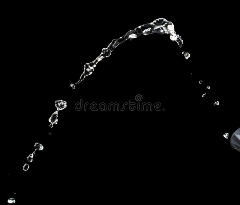 Shape Form Throw of Water Splashes into Line Water in Air and Stop ...