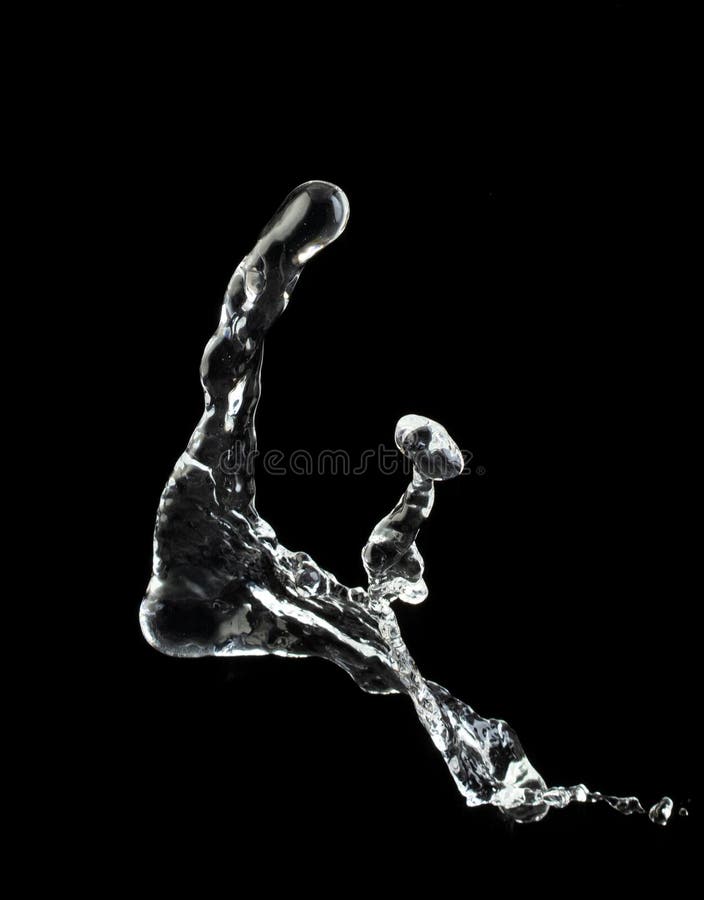 Shape Form Throw of Water Splashes into Line Water in Air and Stop ...