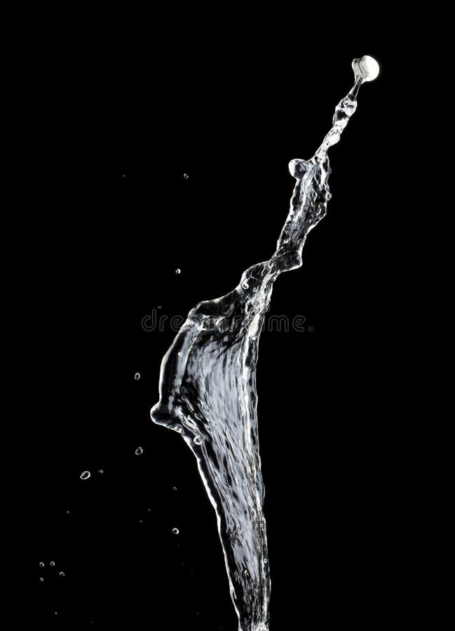 Shape Form Throw of Water Splashes into Line Water in Air and Stop ...