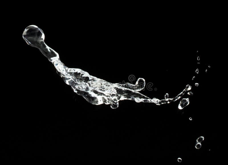 Shape Form Throw of Water Splashes into Line Water in Air and Stop ...