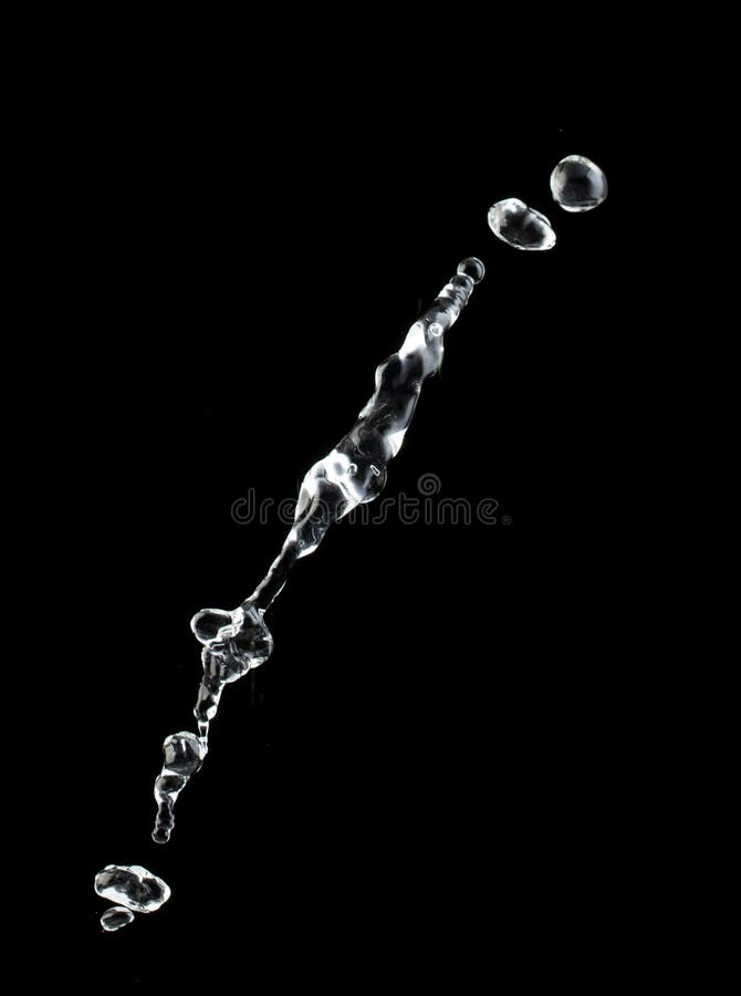 Shape Form Throw of Water Splashes into Line Water in Air and Stop ...