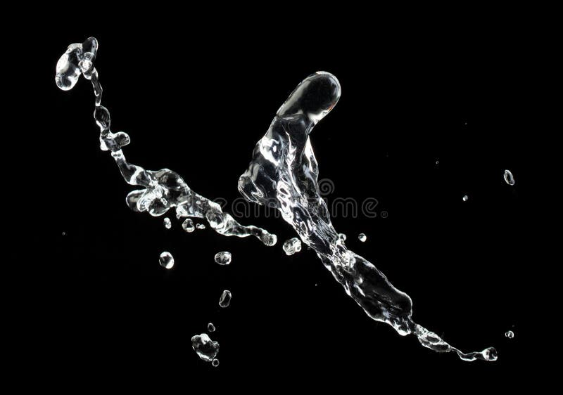 Shape Form Throw of Water Splashes into Line Water in Air and Stop ...
