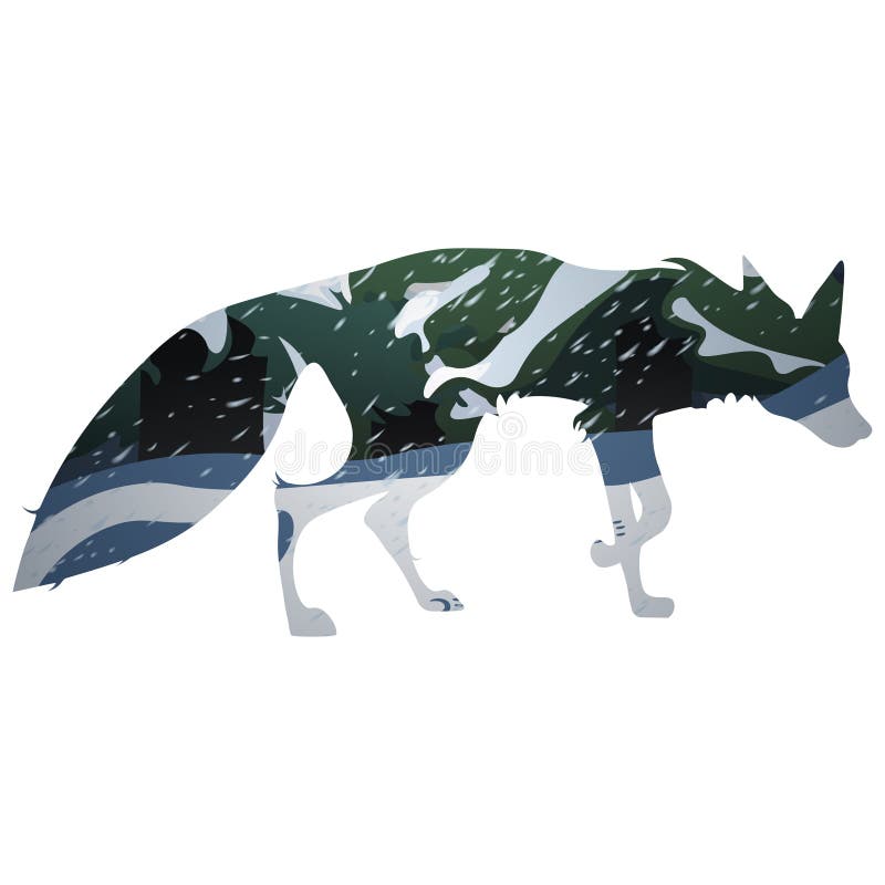 The Shape of a Fox with a Pattern of a Winter Forest. for Environmental ...