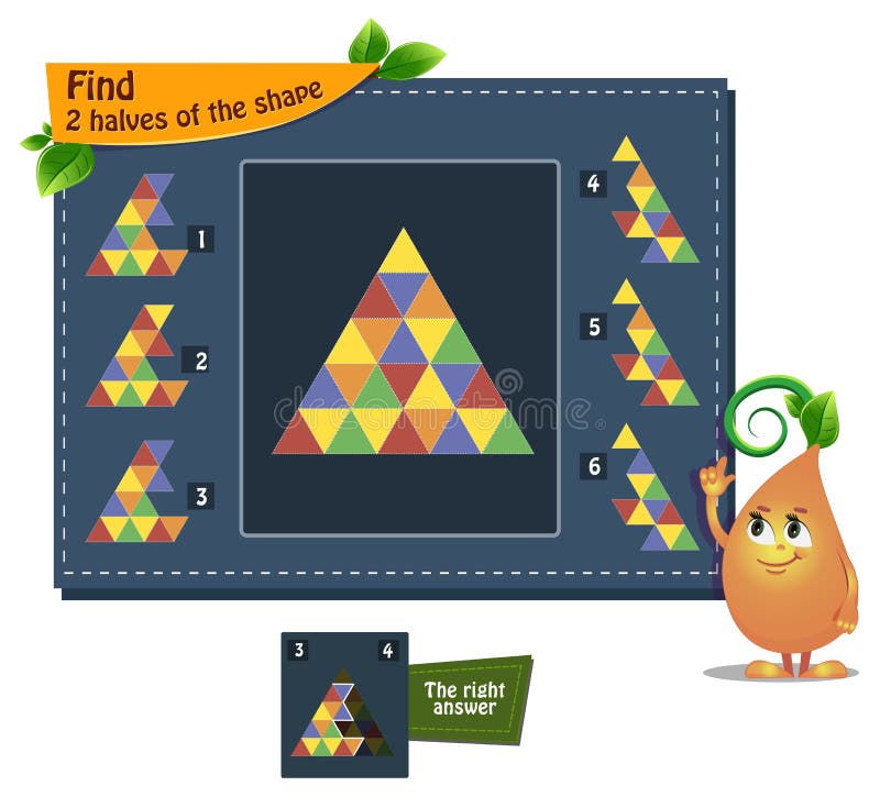 Shape game 2 halves adults stock illustration. Illustration of black ...