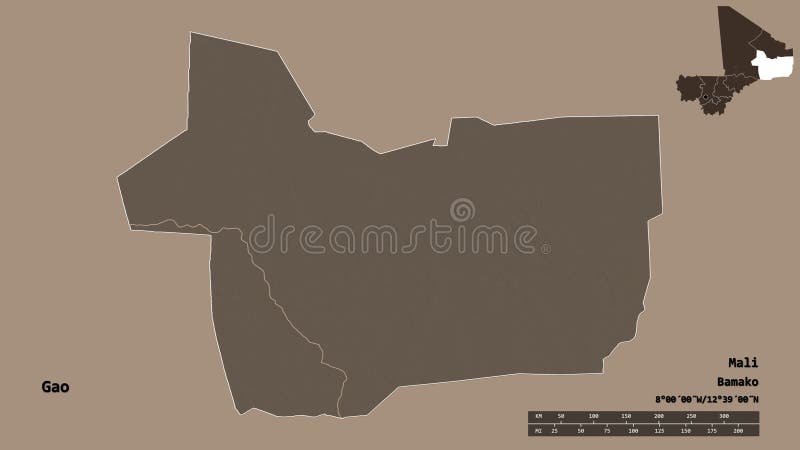 Gao, Region of Mali, Zoomed. Administrative Stock Illustration ...