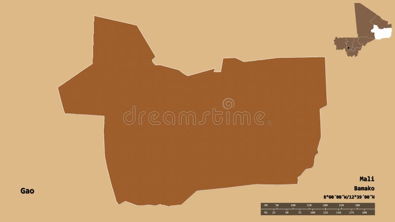 Gao, Region of Mali, Zoomed. Pattern Stock Illustration - Illustration ...
