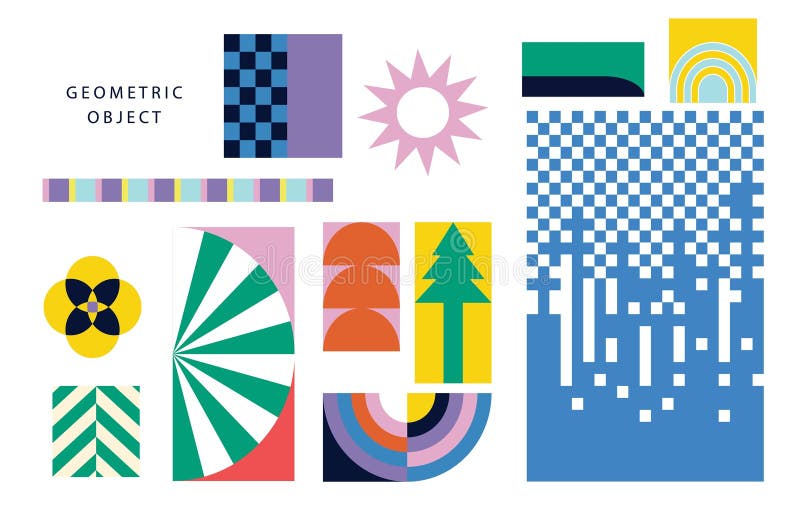 Shape Geometric Element Object with Red ,violet,blue Color Stock Vector ...